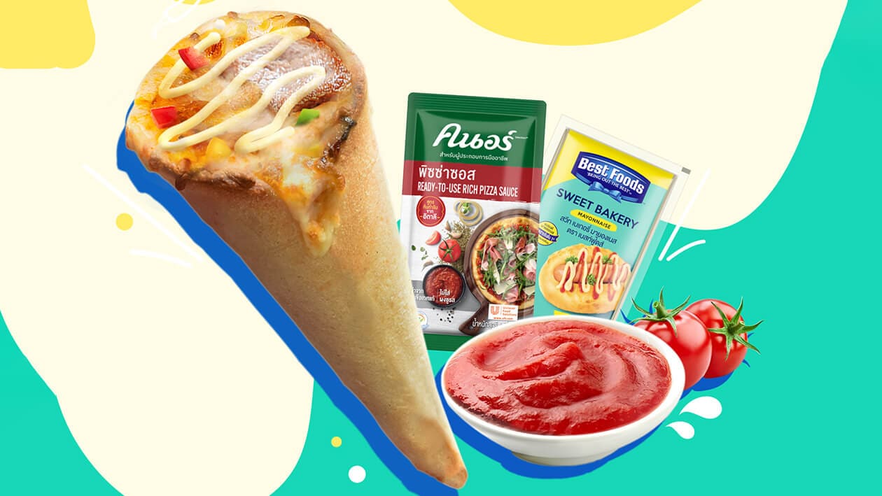 Pizza Cone with Pork and Cheese Filling - Recipe