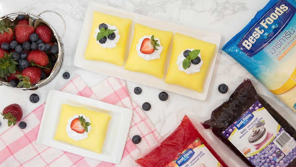 Cold Crepe with Blueberry and Strawberry Fillings - Recipe