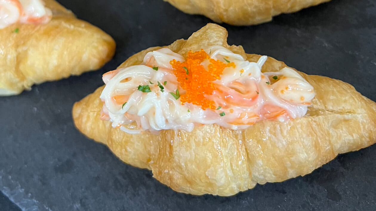 Crab Stick Croissant with Shrimp Roe Cream - Recipe