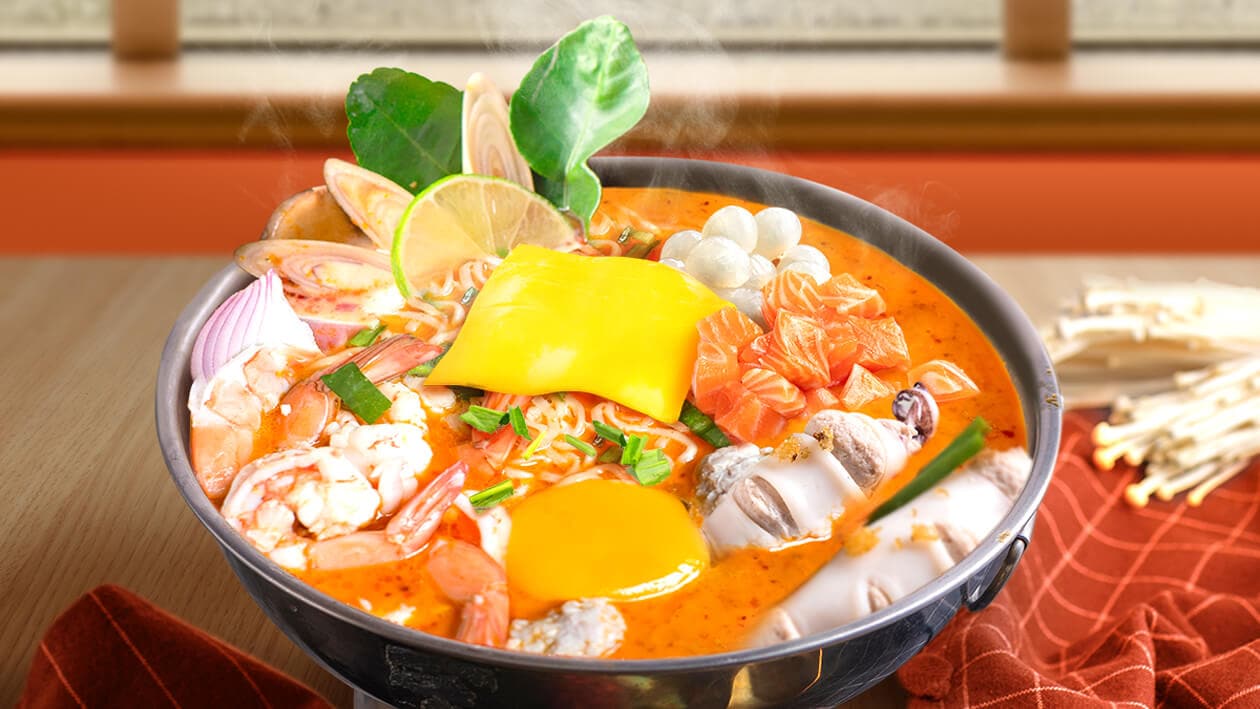 Instant Noodle Tom Yum Seafood Hot Pot - Recipe