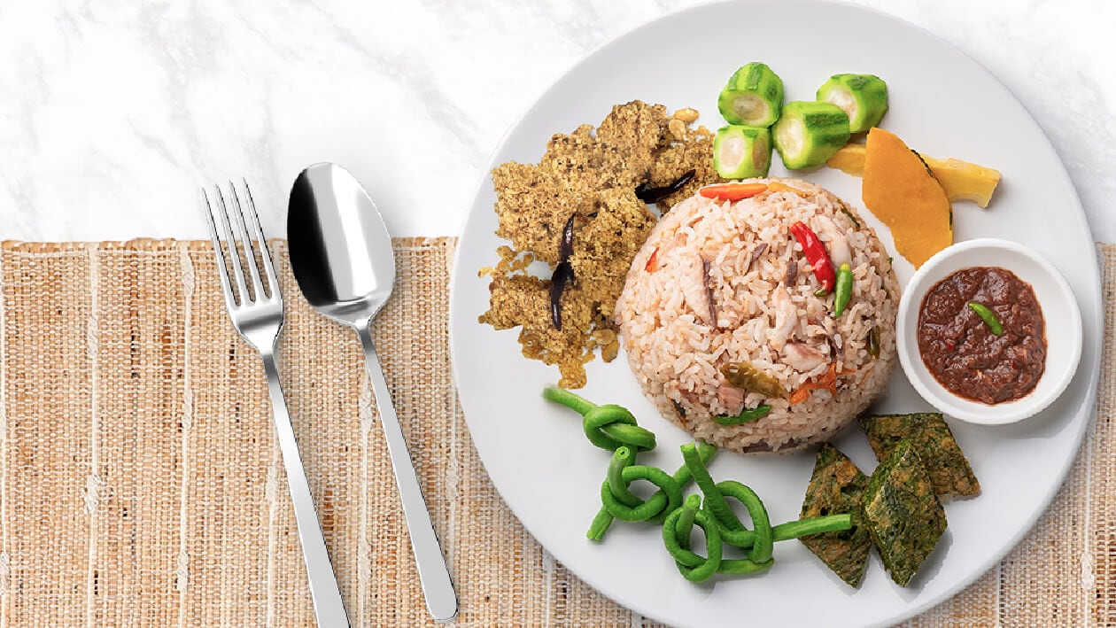 Fried Rice with Shrimp Paste Dip and Crispy Mackerel - Recipe